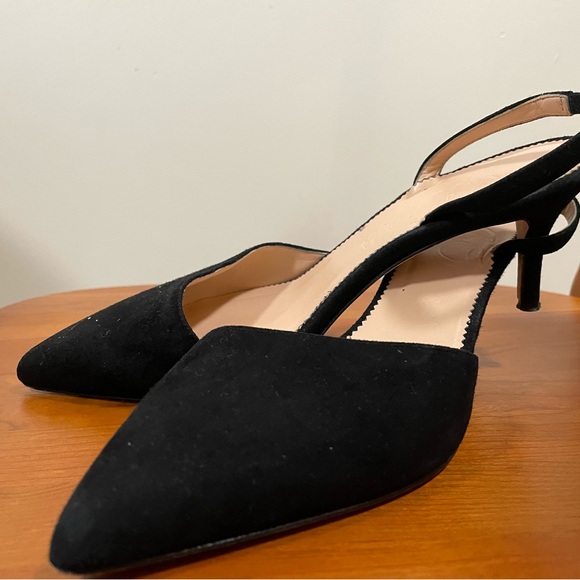 J. Crew | Shoes | J Crew Black Slingback Heels | Poshmark